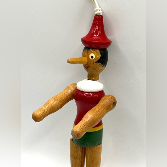 Holiday | Vintage Pinocchio Wooden Boy Christmas Tree Ornament Moveable ...